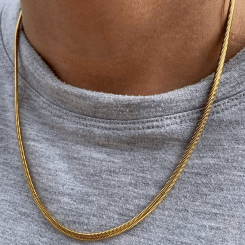 Flat Gold Chain Mens Snake Chain Necklace Silver Snake Chain Silver ...