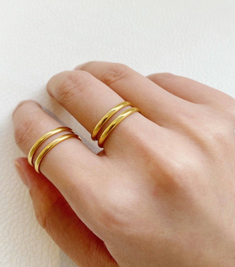 14k Gold Twirl Ring Spiral Ring Gold Twist Ring Gold Stacking Rings