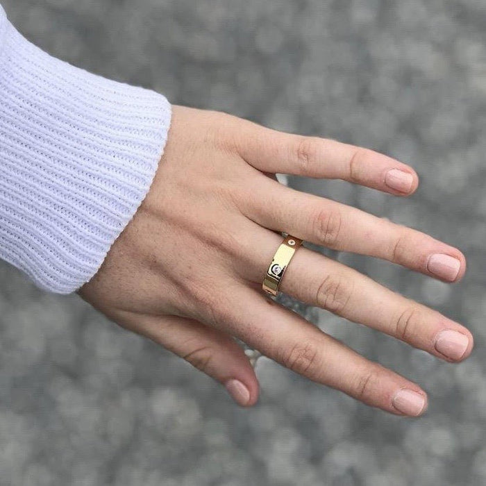 Pave Ring Band Ring Screw Ring Diamond Wear ring Gold Filled Rings