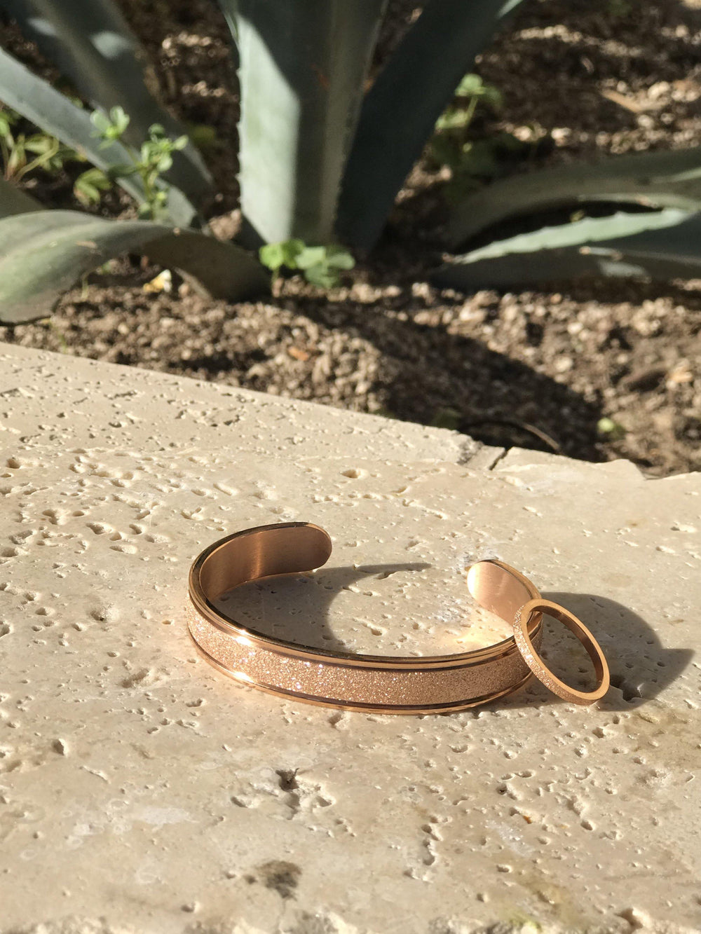 Rose Gold Jewelry Set Rose Gold Promise Rings For Her Diamond Dust Ring ...