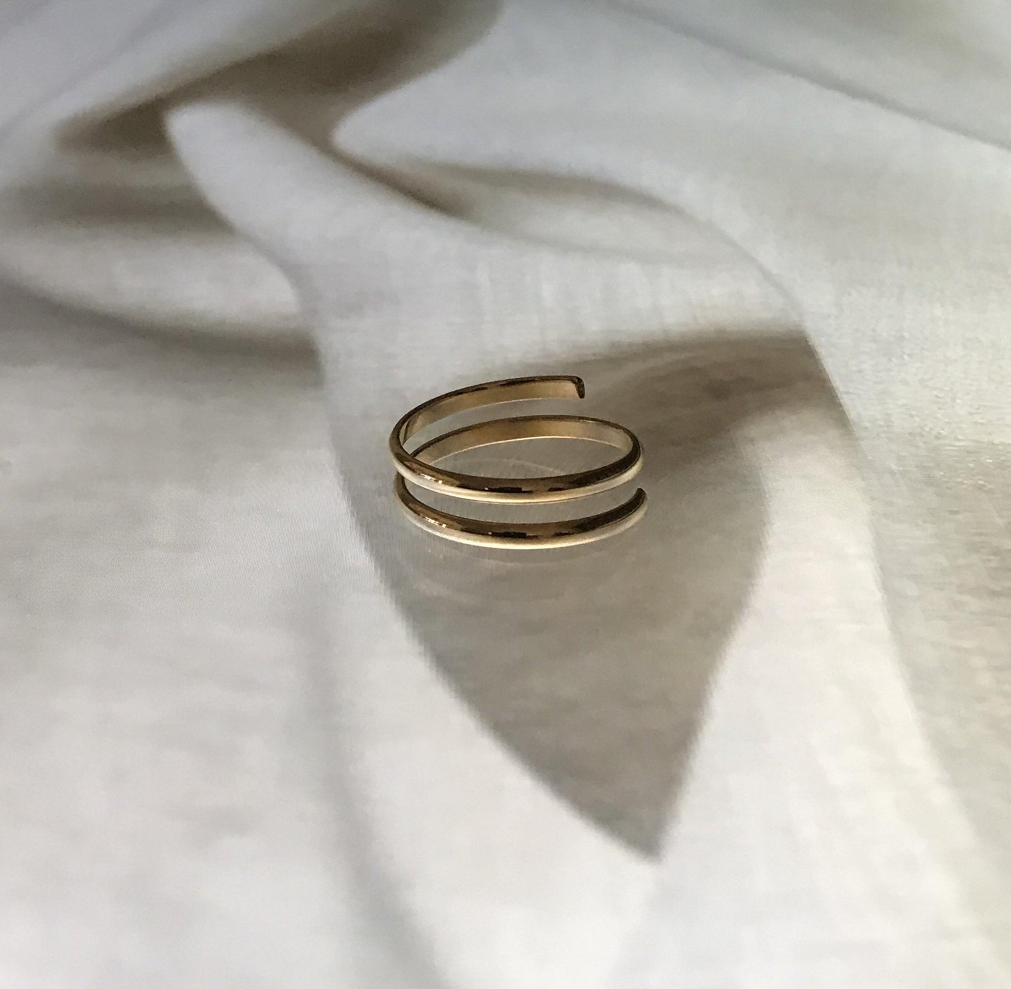 14k Gold Twirl Ring Spiral Ring Gold Twist Ring Gold Stacking Rings