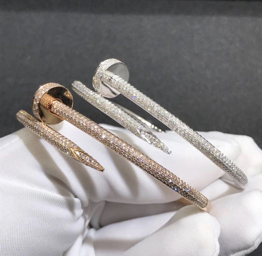 Nail Bracelet 18k Gold Nail Bangle Iced Out Diamond Nail Bracelet Love Bracelets