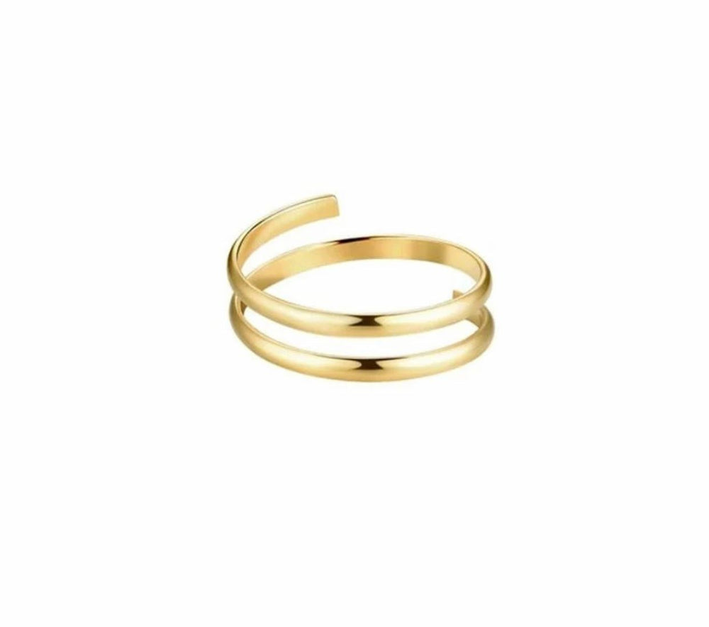 14k Gold Twirl Ring Spiral Ring Gold Twist Ring Gold Stacking Rings