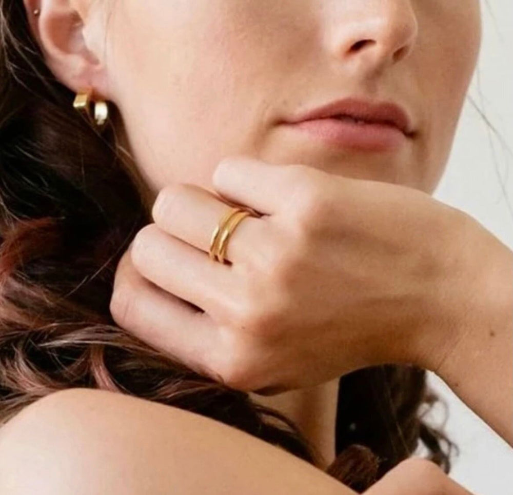 14k Gold Twirl Ring Spiral Ring Gold Twist Ring Gold Stacking Rings