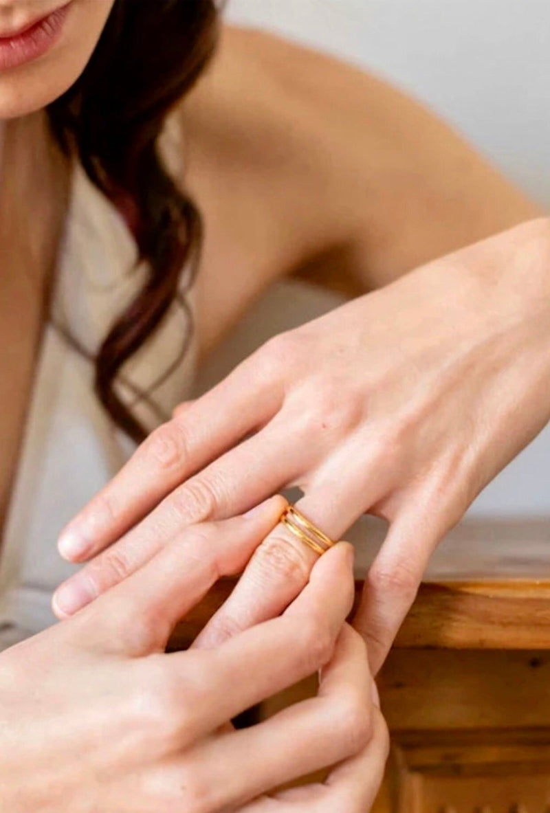 14k Gold Twirl Ring Spiral Ring Gold Twist Ring Gold Stacking Rings