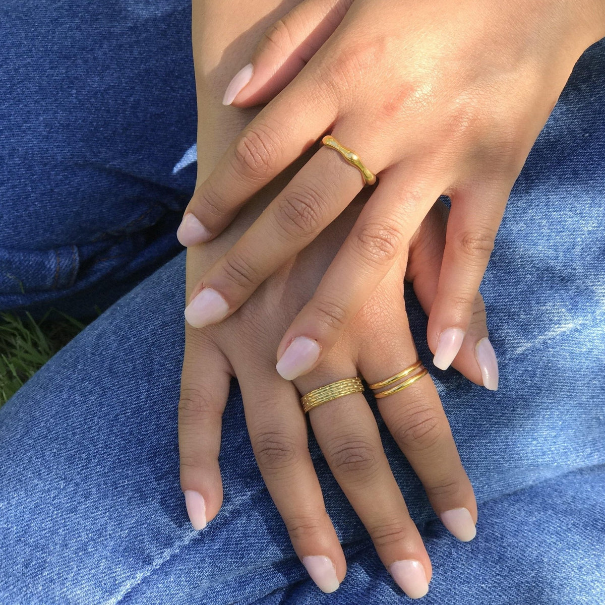 14k Gold Twirl Ring Spiral Ring Gold Twist Ring Gold Stacking Rings