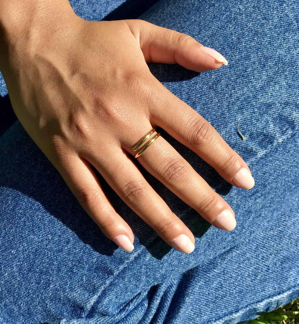 14k Gold Twirl Ring Spiral Ring Gold Twist Ring Gold Stacking Rings