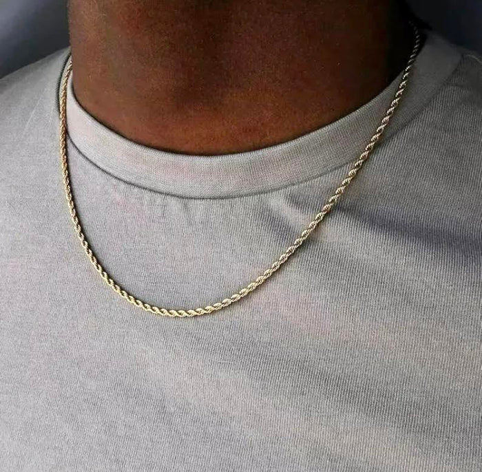 Men's Twist Rope Chain Necklace, Essentials Rope Chain Necklace, Mens ...